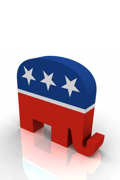 Gop Republican Party Elephant Symbol Canvas Wall Art | iCanvas