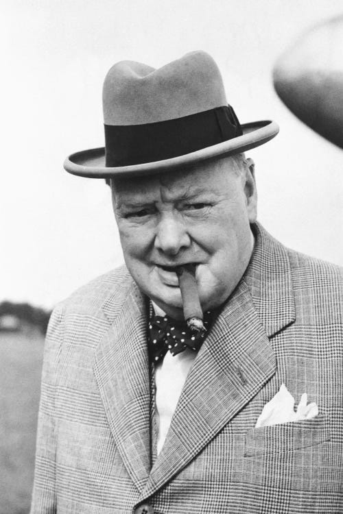 Winston Churchill Portrait Canvas Wall Art | iCanvas