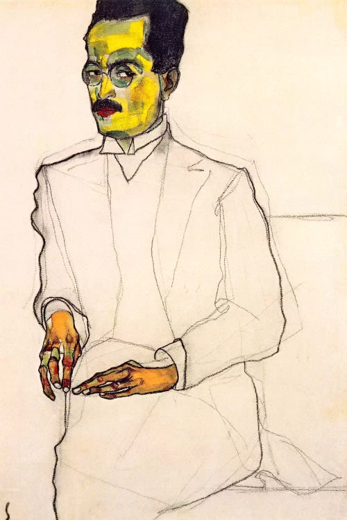 Portrait of a Gentleman Canvas Wall Art by Egon Schiele | iCanvas