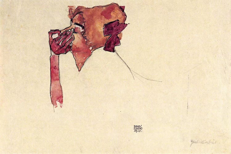 Gerti Schiele with Hair Bow Canvas Wall Art by Egon Schiele | iCanvas