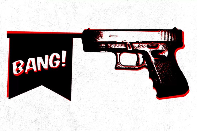 Bang Bang (Pistol) Canvas Wall Art by 5by5collective | iCanvas