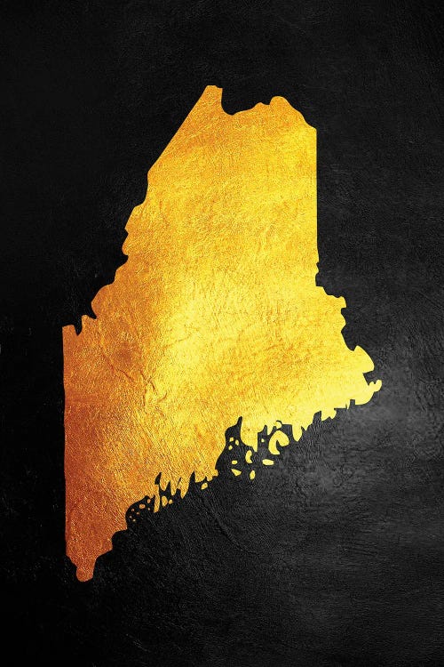 Michigan Gold Map Canvas Wall Art by Adrian Baldovino | iCanvas