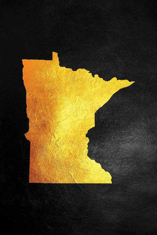 Michigan Gold Map Canvas Wall Art by Adrian Baldovino | iCanvas