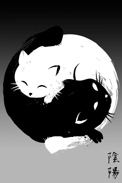 Abstract Yin And Yang Taijitu Symbol - Canvas Wall Art | Melanie Viola