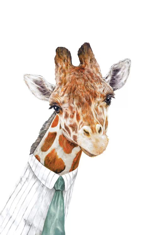 Giraffe In A Spa Canvas Wall Art by WyattDesign | iCanvas