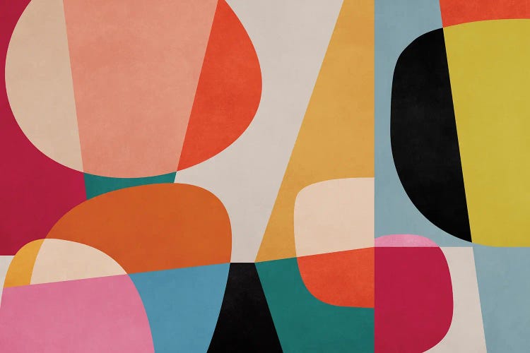 Colorful And Rounded Pieces Canvas Wall Art by Angel Estevez | iCanvas