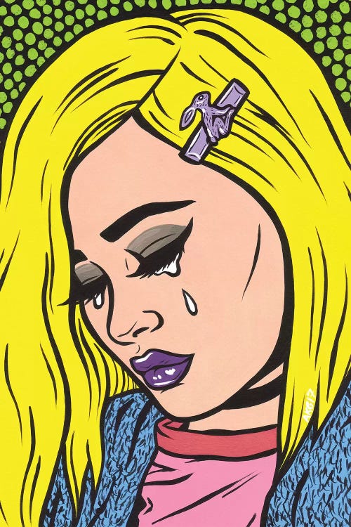 Grunge Sad Girl Canvas Wall Art by Allyson Gutchell | iCanvas