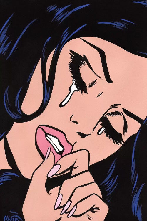 Sad Comic Girl II Canvas Wall Art by Allyson Gutchell | iCanvas