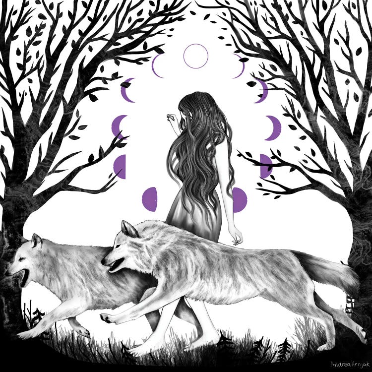 Running With The Wolves Canvas Wall Art by Andrea Hrnjak | iCanvas