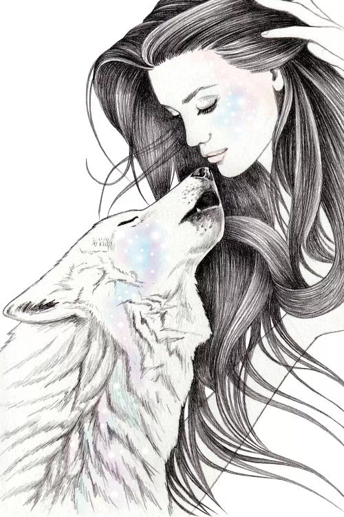 Witch Wolf Canvas Wall Art by Andrea Hrnjak | iCanvas