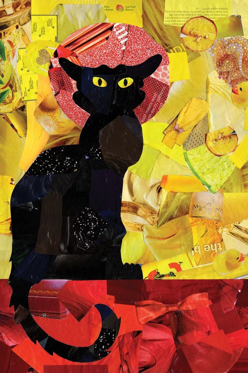 Le Chat Noir Canvas Wall Art by Artpoptart | iCanvas