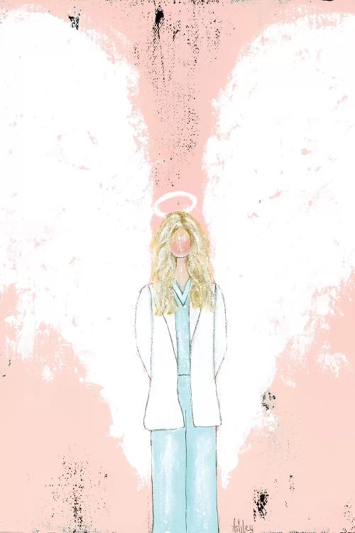 Female Doctor Angel Canvas Wall Art by Ashley Bradley | iCanvas