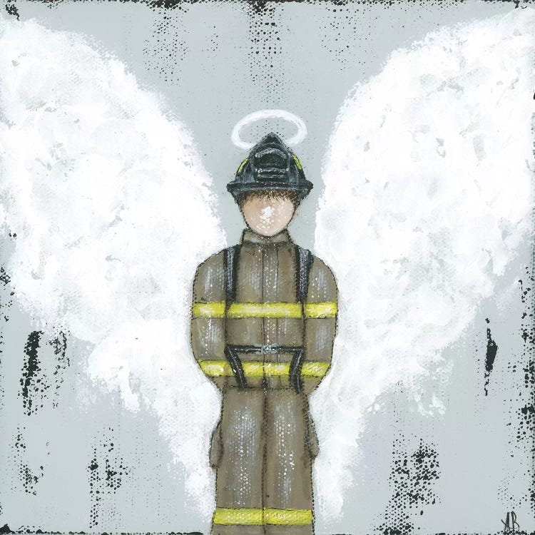 Firefighter Angel Canvas Wall Art by Ashley Bradley | iCanvas
