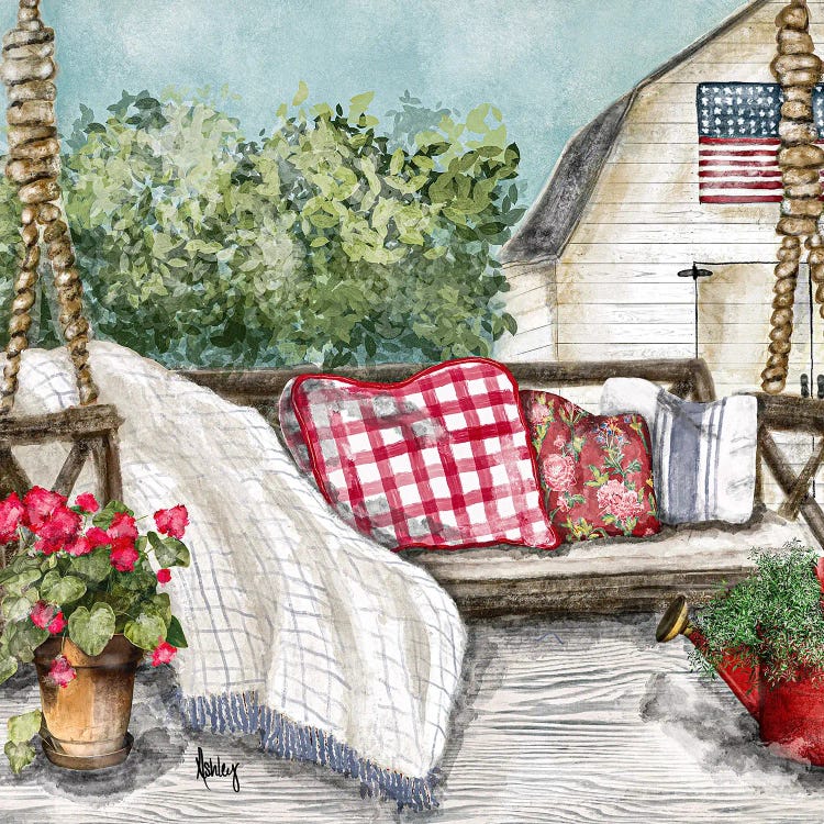 Summer Porch Swing Canvas Wall Art by Ashley Bradley | iCanvas