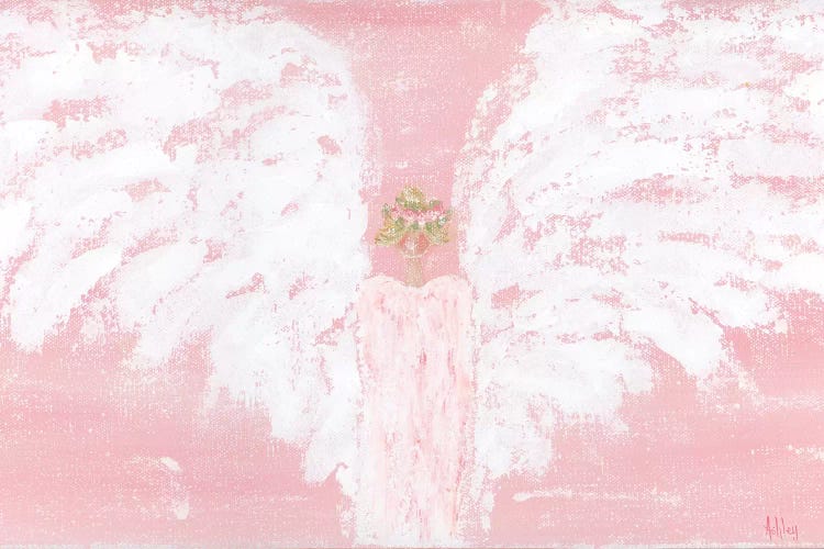 Pink Angel Wide Canvas Wall Art by Ashley Bradley | iCanvas
