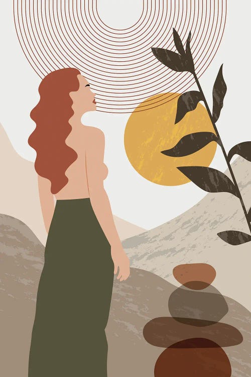 Boho Portrait II Canvas Wall Art by Artsy Bessy | iCanvas