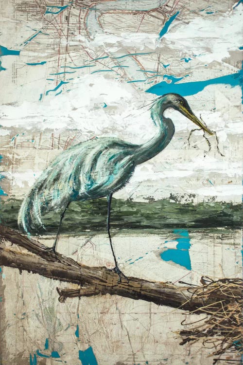 Midway Heron II Canvas Wall Art by Allison Wickey | iCanvas
