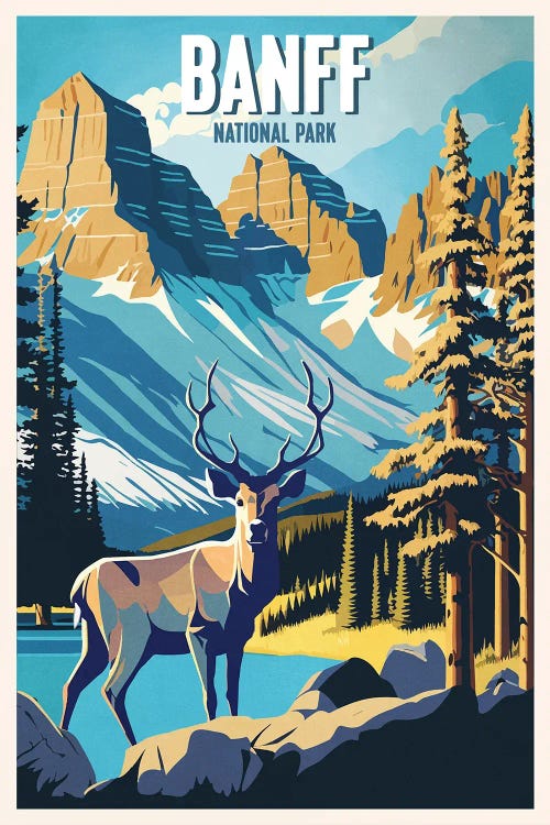 Banff National Park Canvas Wall Art by ArtBird Studio | iCanvas