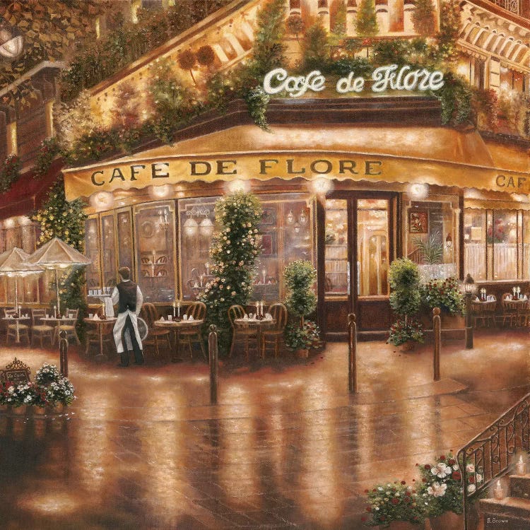 Café de Flore Canvas Wall Art by Betsy Brown | iCanvas
