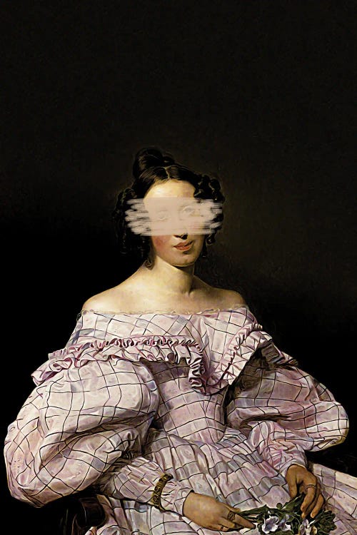 Poop Pop Woman Portrait Canvas Wall Art by Bona Fidesa | iCanvas