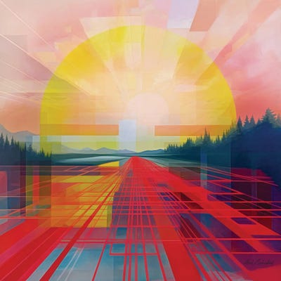 Grid Lake Canvas Art Print by Abol Bahadori | iCanvas