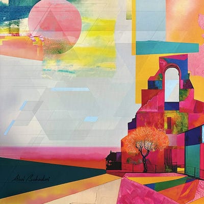 Grid Lake Canvas Art Print by Abol Bahadori | iCanvas