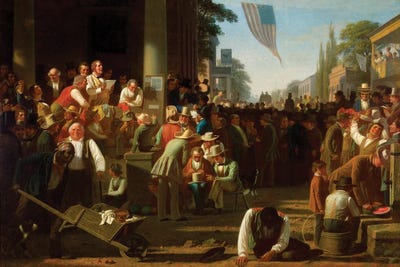 The County Election, 1852 Canv - Canvas Artwork | George Caleb Bingham