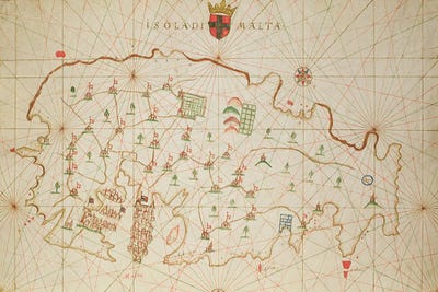 Malta Map Framed
