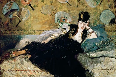 Berthe Morisot Reclining, 1873 Can - Canvas Art Print | Edouard Manet