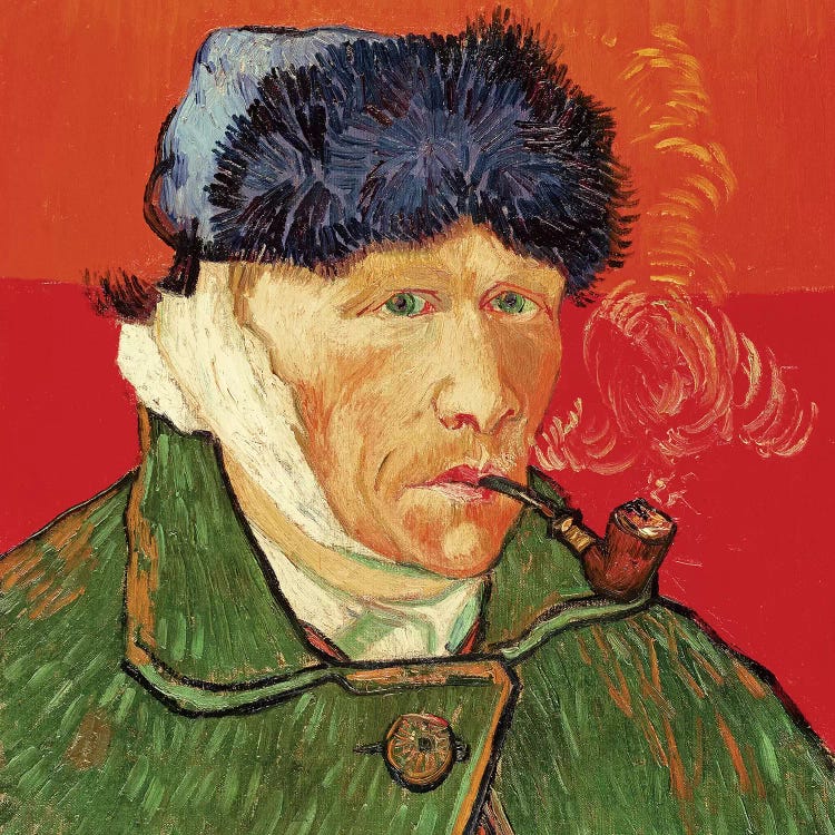 Self Portrait with Bandaged Ear, - Canvas Wall Art | Vincent van Gogh