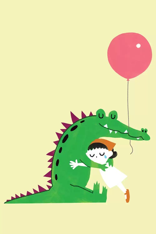 Crocodile Hug Canvas Wall Art by Big Nose Work | iCanvas