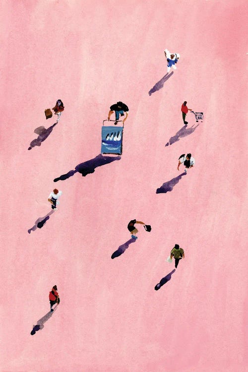 Pink People I Canvas Wall Art by Bogdan Shiptenko | iCanvas