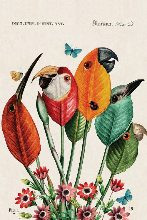 Leaf Birds Canvas Wall Art by Beto Val | iCanvas