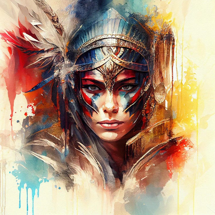 Powerful Warrior Back Woma - Canvas Wall Art | Chromatic Fusion Studio
