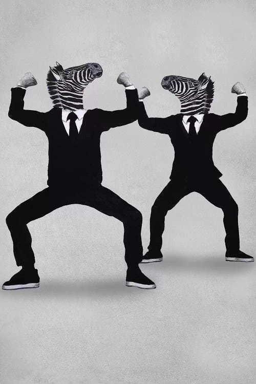 Zebra Vogueing Canvas Wall Art by Coco de Paris | iCanvas