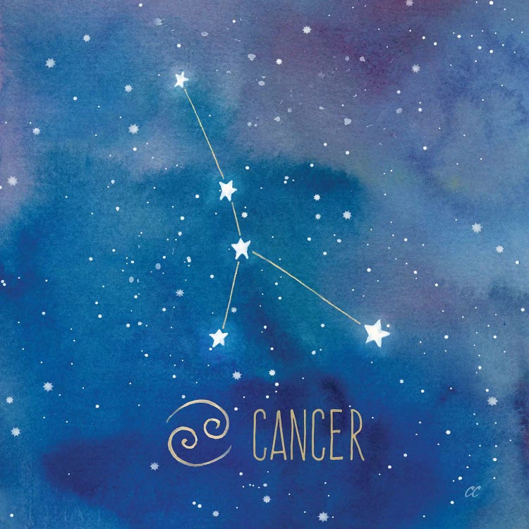 Star Sign Cancer Canvas Wall Art by Cynthia Coulter | iCanvas