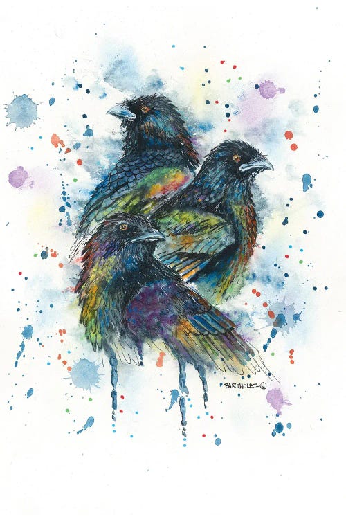 Stylized Raven Canvas Wall Art by Dave Bartholet | iCanvas
