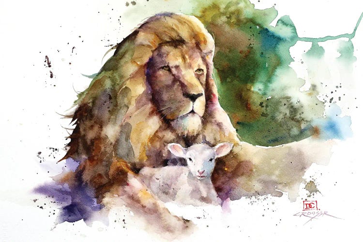 Lion and Lamb Canvas Wall Art by Dean Crouser | iCanvas