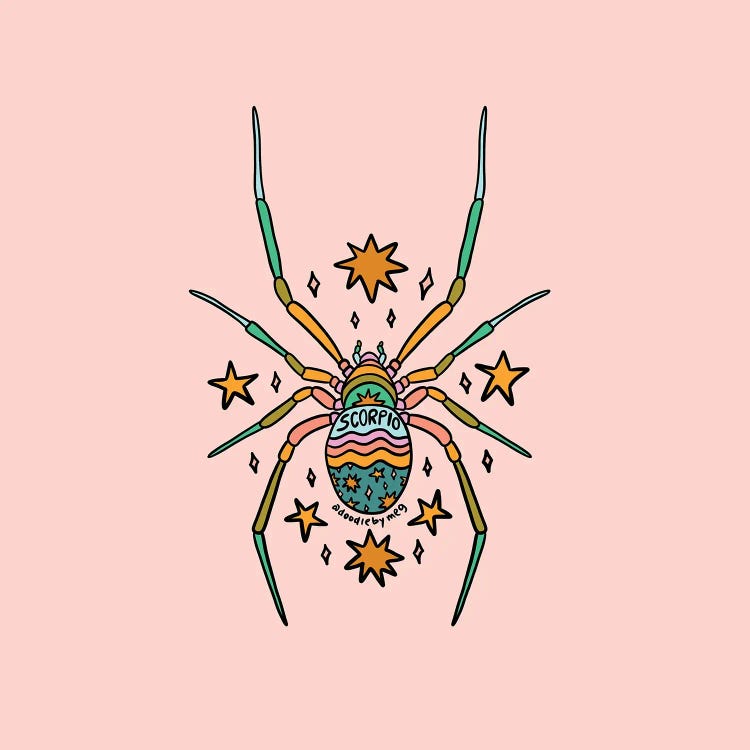 Scorpio Spider Canvas Wall Art by Doodle By Meg | iCanvas