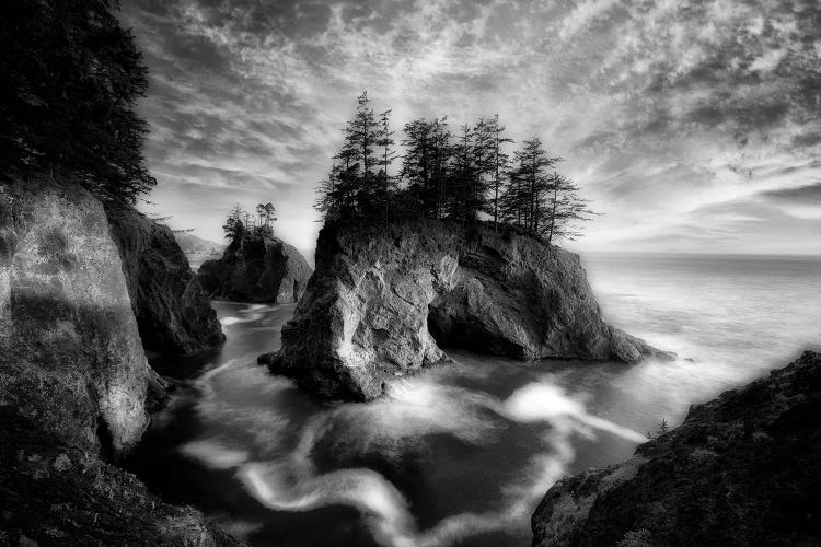 Bandon Beach Sea Stacks At Sunset - Canvas Wall Art | Daniel Gastager