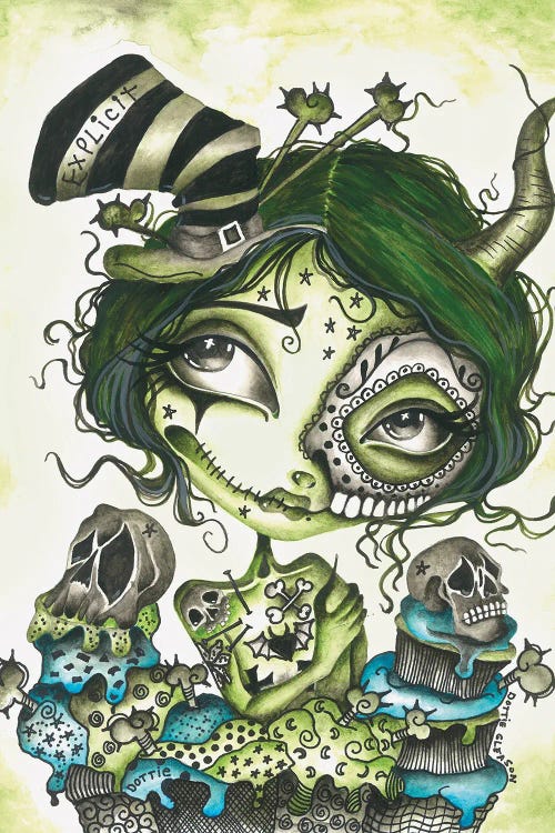 Explicit Zombie Girl Canvas Wall Art by Dottie Gleason | iCanvas