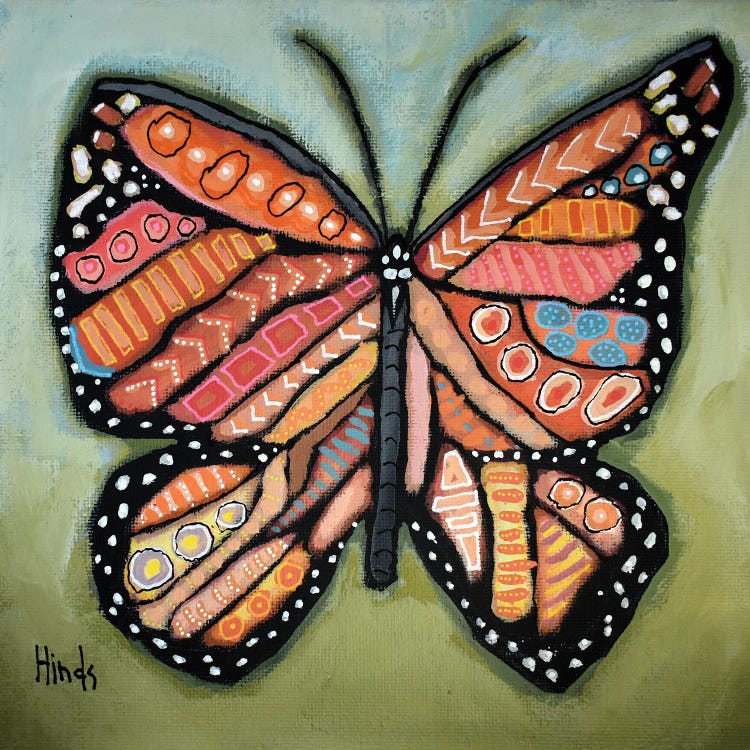 Abstract Monarch Butterfly Canvas Wall Art by David Hinds | iCanvas