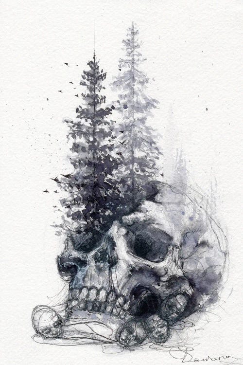 Skull and Trees Canvas Wall Art by Doriana Popa | iCanvas