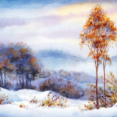 Watercolor Winter Landscapes
