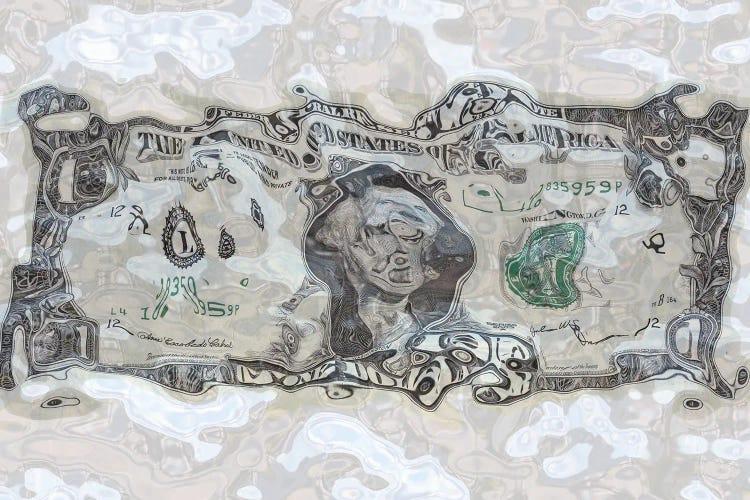 American Hundred Dollar Bills Canvas Wall Art by scratch | iCanvas