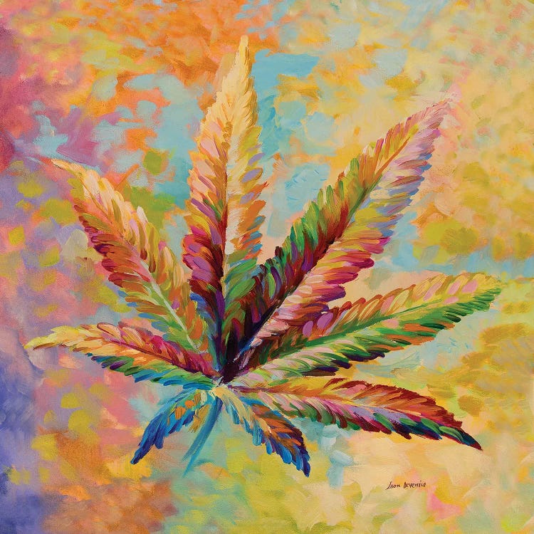 Hemp Leaf Painting Purple Haze Hemp Leaf Tapestry | LOOKAH