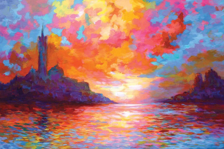 Sunset In Venice,A Homage To Claude - Canvas Wall Art | Leon Devenice