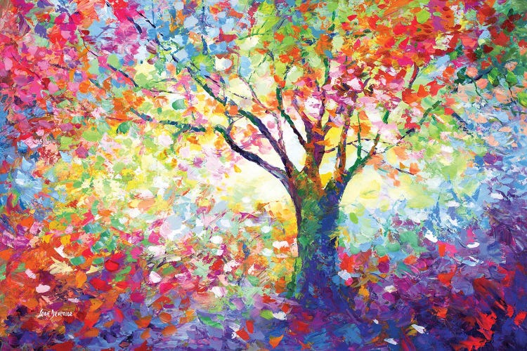 Colorful Tree Of Life II Canvas Wall Art by Leon Devenice | iCanvas
