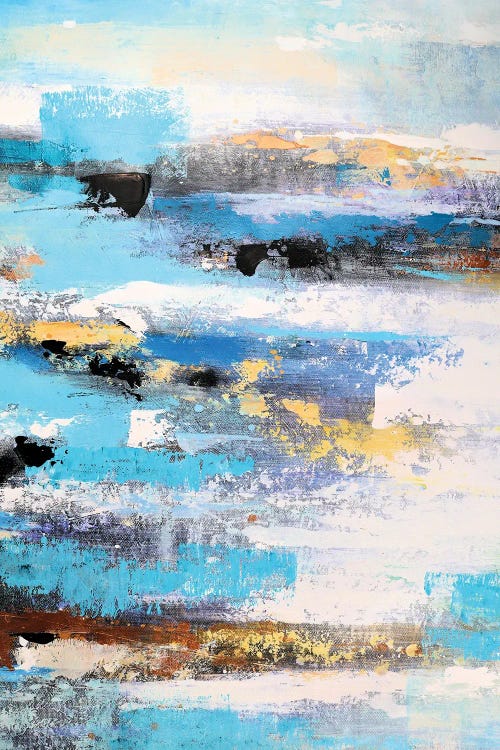 Blue Abstract Landscape Canvas Wall Art by Radek Smach | iCanvas