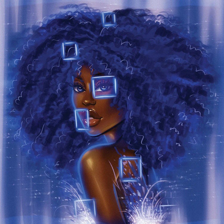 Blue De Nuit Canvas Wall Art by Estherr La Main D’or | iCanvas